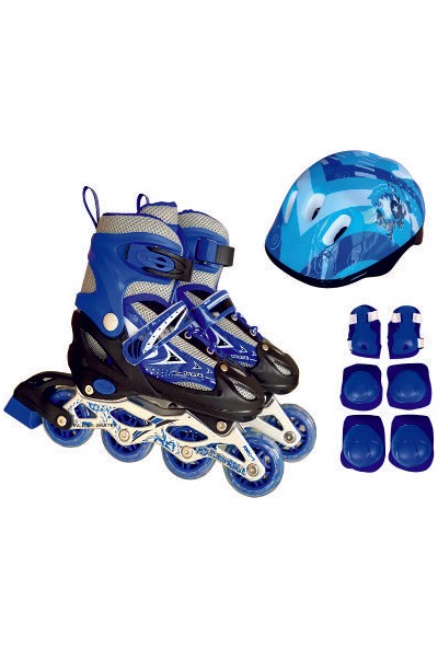 Excalibur Çift Sıra Ayarlanabilir Başlangıç Alıştırma Pateni Full Set + Dizlik + Kask Excalibur Çift Sıra Ayarlanabilir Başlangıç Alıştırma Pateni Full Set + Dizlik + Kask