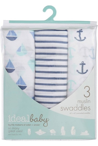aden + anais Ideal Baby 3'lü Müslin Set Sail