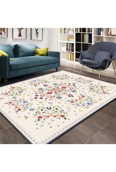 Else Canel 3D Osmanlı İpek Serisi Lastikli Halı Örtüsü