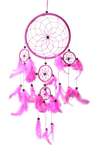Miamantra Üç Gözlü Pembe Rüya Kapanı / Dreamcatcher 16,5 cm çap