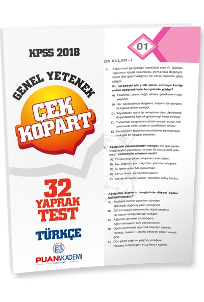 Puan Akademi 2018 KPSS Türkçe Yaprak Test Puan Akademi 2018 KPSS Türkçe Yaprak Test