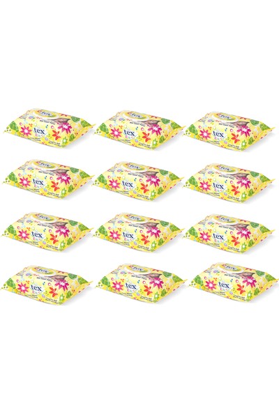 Tex Baby Islak Havlu 100 Yaprak Sarı 12'li Paket Tex Baby Islak Havlu 100 Yaprak Sarı 12'li Paket
