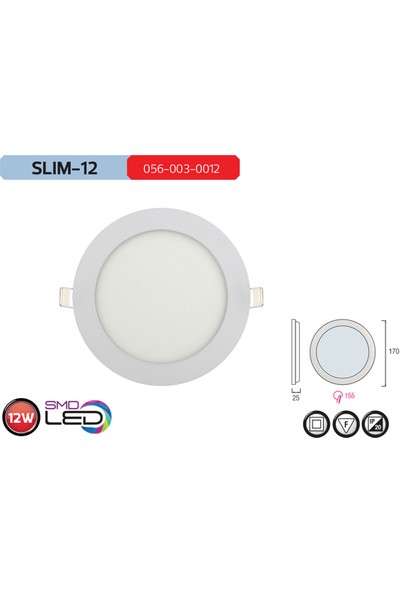 Horoz Slim12 6400K Beyaz Işık 12W Sıva Altı Smd Led Armatür Horoz Slim12 6400K Beyaz Işık 12W Sıva Altı Smd Led Armatür