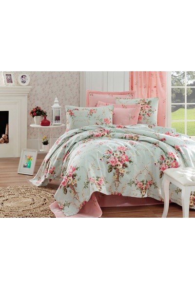 Eponj Home Baskılı Pike Takımı Çift Kişilik Alanur Mint Eponj Home Baskılı Pike Takımı Çift Kişilik Alanur Mint