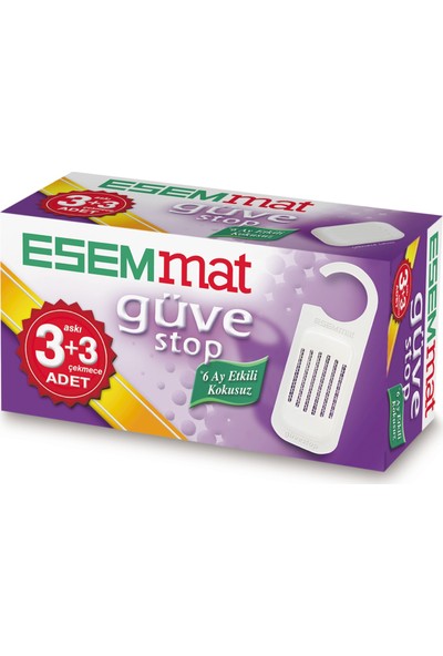 Esemmat Güve Stop (3 Askı + 3 Çekmece) Esemmat Güve Stop (3 Askı + 3 Çekmece)