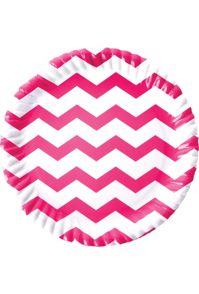 Parti Bulutu Fuşya Zigzag Karton Tabak 23 cm 8'li Parti Bulutu Fuşya Zigzag Karton Tabak 23 cm 8'li