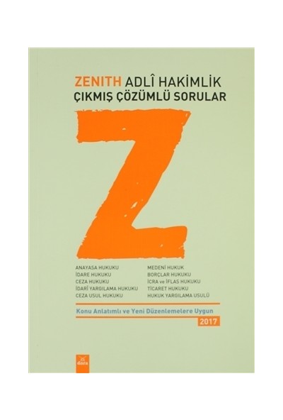 Zenith Adli Hakimlik Çıkmış Çözümlü Sorular