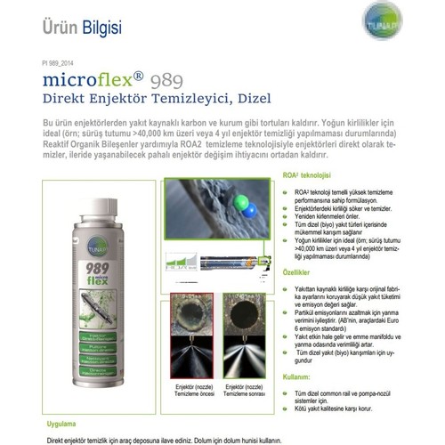 Tunap 989 Microflex Direkt Enjektör Temizleyici, Dizel 500 Fiyatı