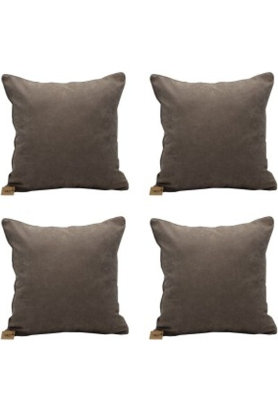 ART Hage Koyu Kahve Yumuşak Hisli 4'Lü Set Kırlent Kılıfı 45 * 45