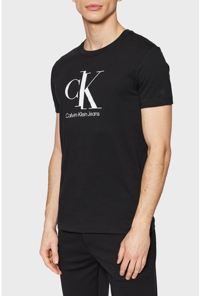Calvin Klein Logolu Bisiklet Yaka % 100 Pamuk T Shirt Erkek T Shirt J30J319713 Beh