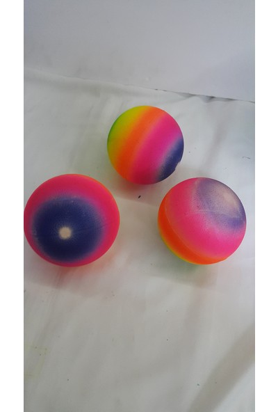 İleri Grup 3'lü Küçük Gökkuşağı Desenli Plastik Top