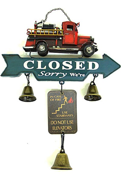 Dünyadan Hediyeler Dekoratif Metal Kamyon Kapı Çanı Süsü 36CM