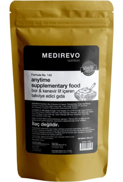 Medirevo Bor & Kenevir Lif Içeren Ek Gıda, Yulaf, Keten Tohumu, Keçi Boynuzu, Tarçın