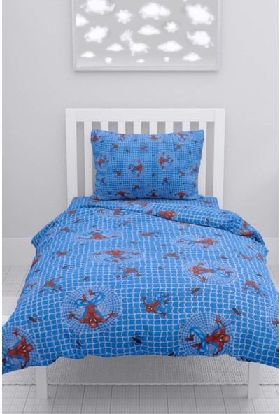 Favora Aksu Örümcek Adam Desenli Tek Kişilik Nevresim Takımı - Mavi Favora Aksu Örümcek Adam Desenli Tek Kişilik Nevresim Takımı - Mavi