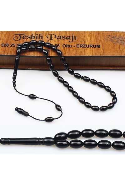 Tesbih Pasajı Bilek Boy Sistemli Beyzi Kesim Orijinal Oltu Taşı Tesbih