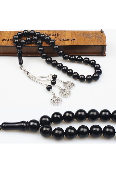 Tesbih Pasajı 12 mm Küre Taneli Sade Orijinal Oltu Taşı Tesbih Tesbih Pasajı 12 mm Küre Taneli Sade Orijinal Oltu Taşı Tesbih