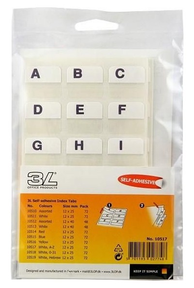 3l 3l 10517 Yapışkanlı Ayraç Seperatör Beyaz A-Z 3l 3l 10517 Yapışkanlı Ayraç Seperatör Beyaz A-Z