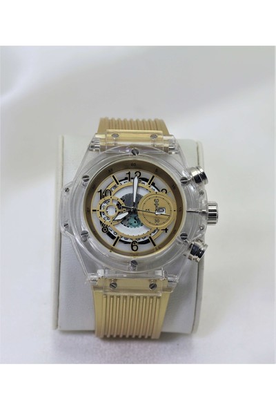 Spectrum Gold Rengi Silikon Kol Saati