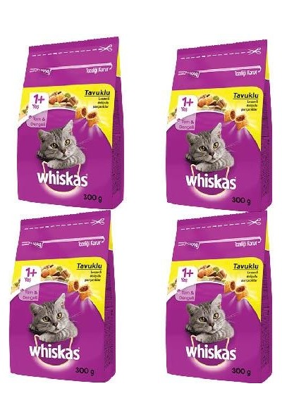 Whiskas Kuru Tavuk&sebze 300G x 4 Adet Whiskas Kuru Tavuk&sebze 300G x 4 Adet
