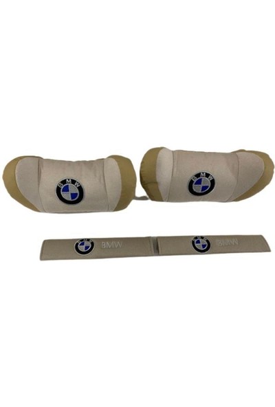 Özdemir Aksesuar Bmw Nakışlı Deri Araç Boyun Yastığı Seti Bej 5d Özdemir Aksesuar Bmw Nakışlı Deri Araç Boyun Yastığı Seti Bej 5d