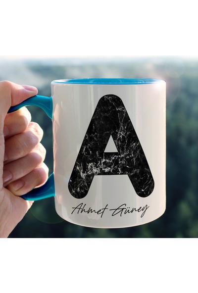 Belnido Kişiye Özel Isimli Baş Harf Tasarımlı Hediyelik Renkli Sap Kupa Belnido Kişiye Özel Isimli Baş Harf Tasarımlı Hediyelik Renkli Sap Kupa