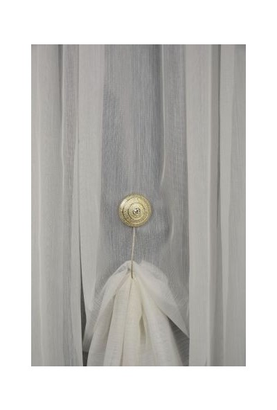 Brown Altın Renk Yuvarlak Tek Taş Model Perde Mandalı