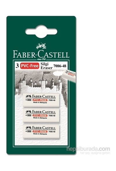Faber-Castell Bls. 7086/48 Plastik Beyaz Silgi 3'lü Faber-Castell Bls. 7086/48 Plastik Beyaz Silgi 3'lü