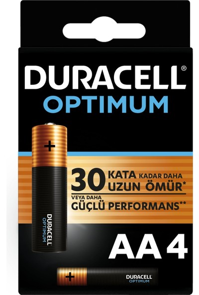 Duracell Optimum Aa Alkalin Pil, 1,5 V Lr6 MN1500, 4’lü Paket Duracell Optimum Aa Alkalin Pil, 1,5 V Lr6 MN1500, 4’lü Paket