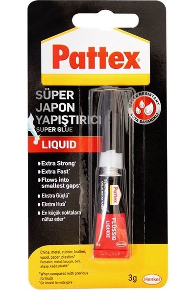 Pattex Süper Japon Yapıştırıcı 3 gr Pattex Süper Japon Yapıştırıcı 3 gr