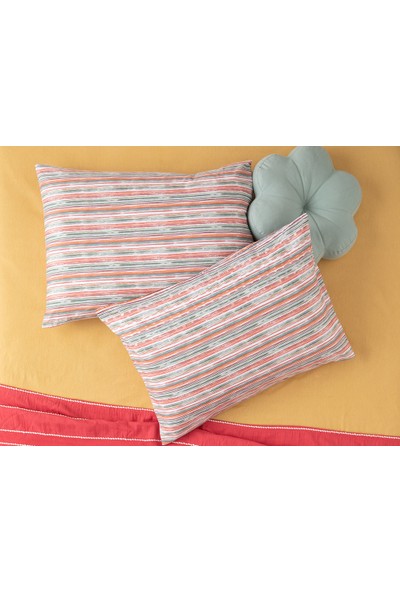 English Home Jardin Aquarelle Pamuklu 2'li Yastık Kılıfı 50 x 70 cm Ardıç Yeşili – Amber