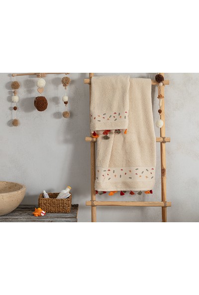 English Home Natural Pamuklu Bebe Banyo Havlu Seti 75X75 CM+16X21 cm Naturel English Home Natural Pamuklu Bebe Banyo Havlu Seti 75X75 CM+16X21 cm Naturel