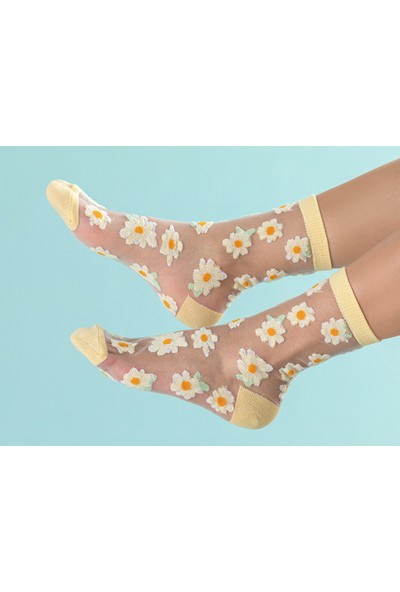 English Home Daisy Kadın Ten Çorap 36-40 Sarı