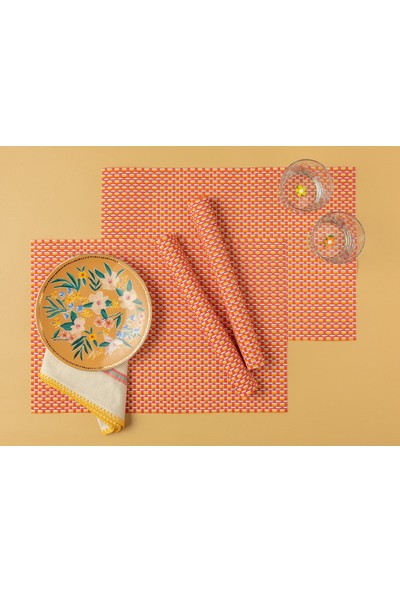 English Home Sibyl Pvc 4'lü Amerikan Servis 30 x 45 cm Turuncu