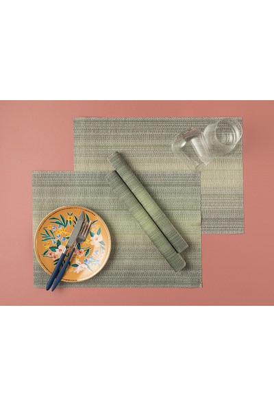 English Home Multicoloured Pvc 4'lü Amerikan Servis 30 x 45 cm Yeşil