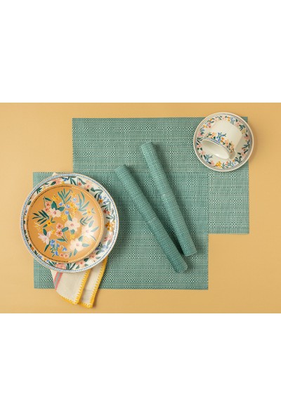 English Home Dolly Pvc 4'lü Amerikan Servis 30 x 45 cm Mavi