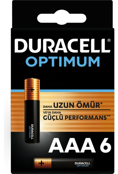 Duracell Optimum Aaa Alkalin Pil, 1,5 V LR03 MN2400, 6’lı Paket Duracell Optimum Aaa Alkalin Pil, 1,5 V LR03 MN2400, 6’lı Paket