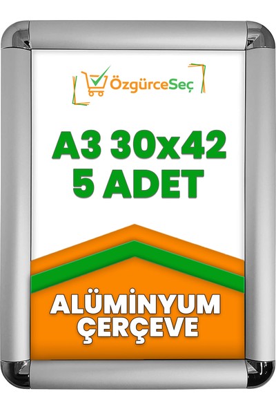 Özgürceseç A3 Alüminyum Açılır Kapanır Rondo Çerçeve 30 x 42 cm Özgürceseç A3 Alüminyum Açılır Kapanır Rondo Çerçeve 30 x 42 cm