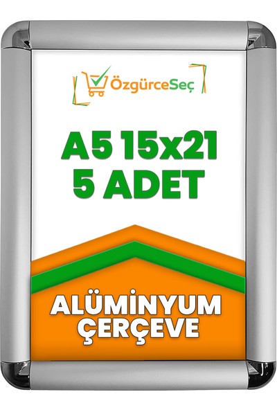 Özgürceseç A5 15 cm x 21 cm Alüminyum Açılır Kapanır Rondo Çerçeve