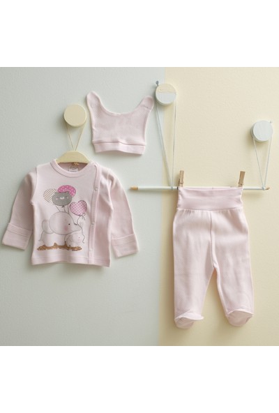 Kendinden Eldivenli Puanlı Fil Baskılı 3'lü Set