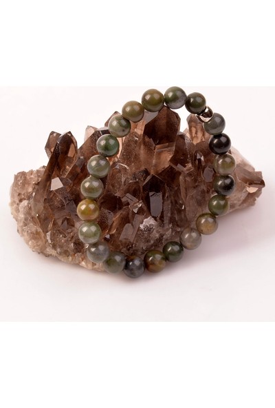 Taş Sandığı Yeşim Taşı Bileklik - 8 mm Afrika Yeşimi