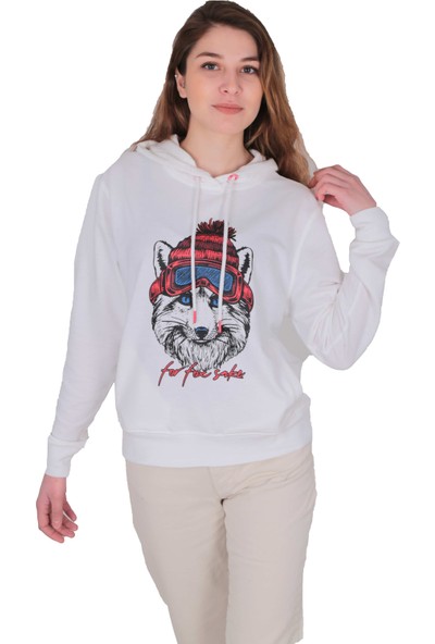 Bad Bear Snowfox Kadın Sweat - Beyaz