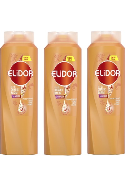 Elidor Anında Onarıcı Bakım Şampuan 500 ml - 3'lü Avantaj Paketi