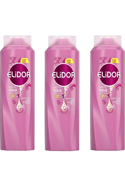 Elidor Güçlü ve Parlak 2'si 1 Arada Şampuan & Bakım Kremi 500 ml - 3'lü Avantaj Paketi Elidor Güçlü ve Parlak 2'si 1 Arada Şampuan & Bakım Kremi 500 ml - 3'lü Avantaj Paketi