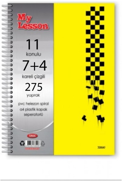 Umut Tokaç My Lesson A4 7 + 4 11 Konulu Spiralli Defter 275 Yaprak Umut Tokaç My Lesson A4 7 + 4 11 Konulu Spiralli Defter 275 Yaprak