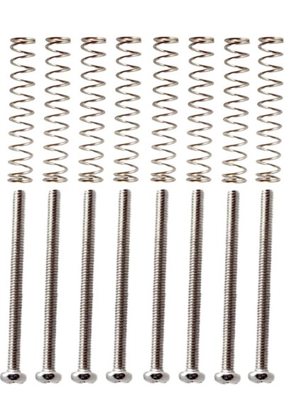 8x Elektro Gitar Humbucker Çift Bobin Pikap Çerçevesi Vidalar Yaylar Gümüş 8x Elektro Gitar Humbucker Çift Bobin Pikap Çerçevesi Vidalar Yaylar Gümüş