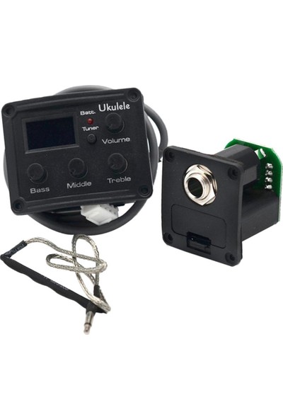 Ukulele Piezo Pickup 3 Bantlar Eq Ekolayzır Tuner Sistemi ile LCD Ekran