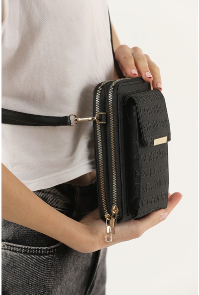 Krnvl Since 1982 Kadın Telefon Bölmeli 2 Gözlü Çapraz Cüzdan Çanta