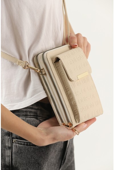 Krnvl Since 1982 Kadın Telefon Bölmeli 2 Gözlü Çapraz Cüzdan Çanta