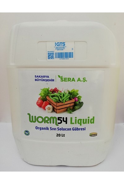 Worm54 Sakarya Büyükşehir Beiediyesi Organik Sıvı Solucan Gübresi 20 Lt Worm54 Sakarya Büyükşehir Beiediyesi Organik Sıvı Solucan Gübresi 20 Lt