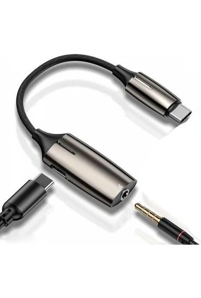Baseus Polham Baseus Type-C Dönüştürücü Çoğaltıcı Type-C To 3.5mm Kulaklık ve Şarj Dönüştürücü Adaptör